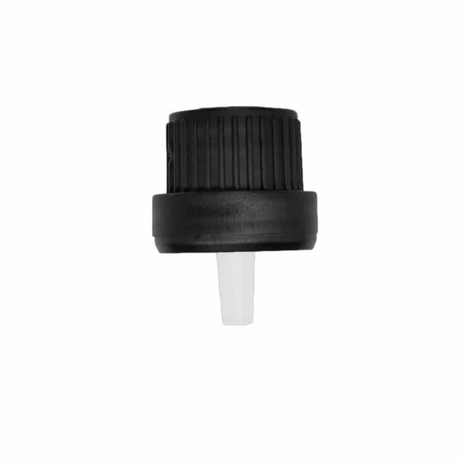 White Heavy Duty Tamper Evident Ribbed Cap Orifice Dropper
